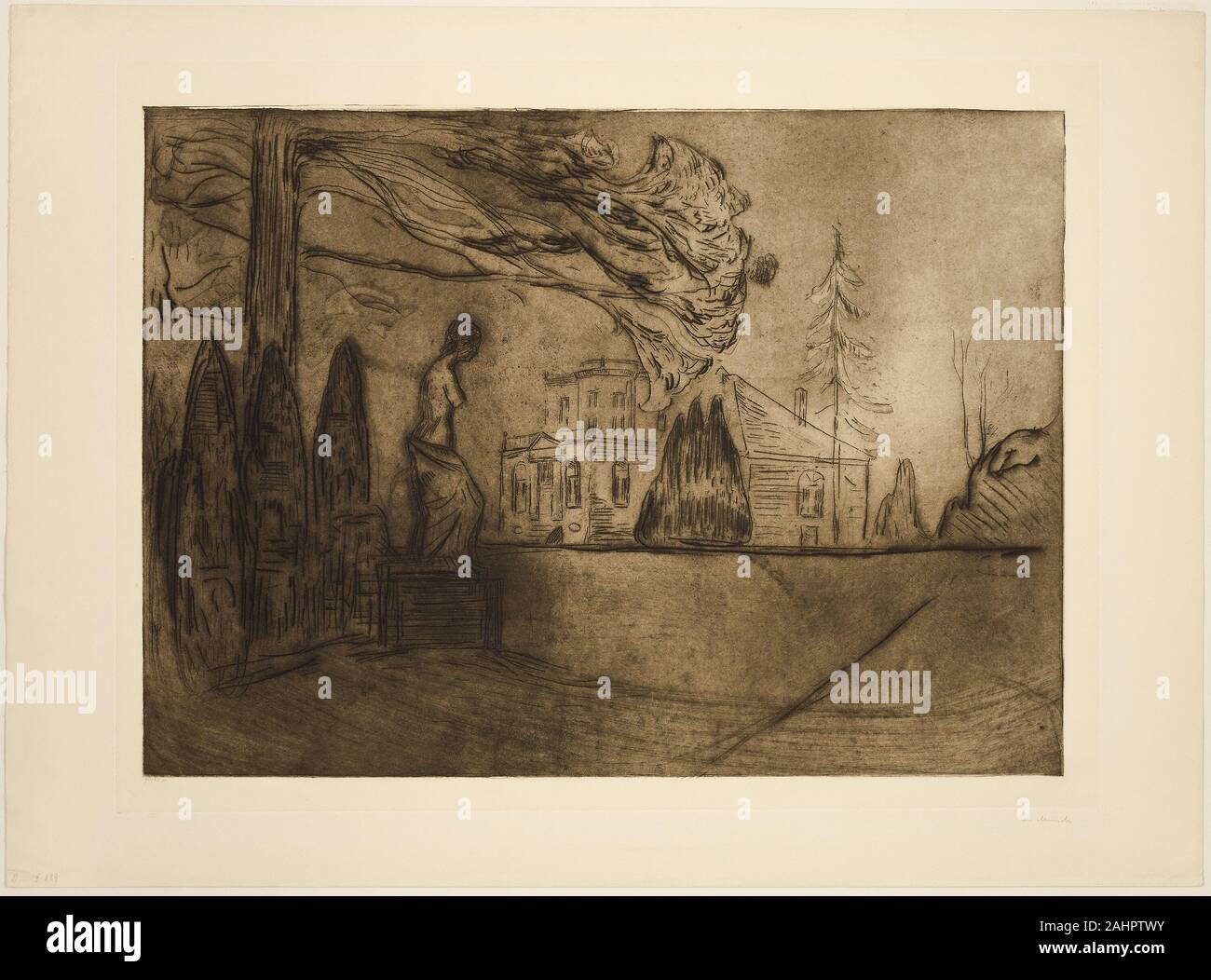 Edvard Munch. The Garden at Night. 1902. Norway. Etching, drypoint, and ...