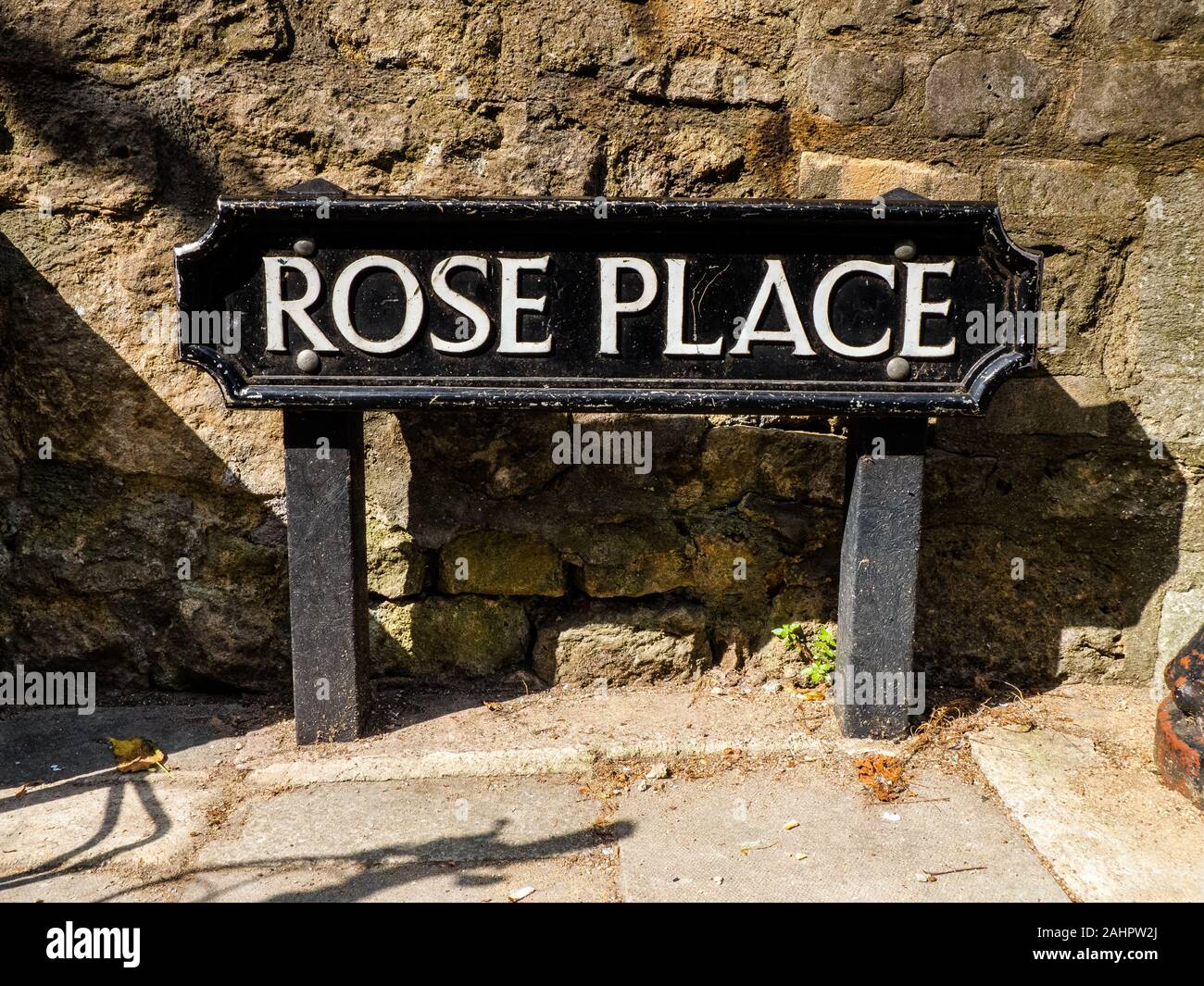 Oxford Oxfordshire UK - Rose Place street name sign in the centre of ...