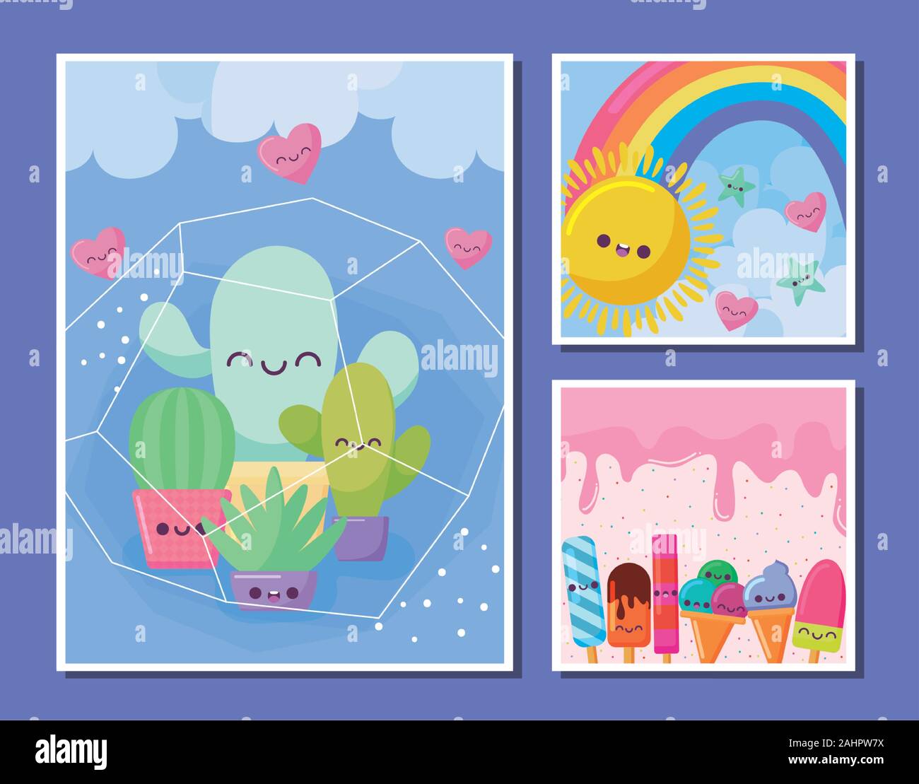 icon set cartoons design, Kawaii expression cute character funny and ...