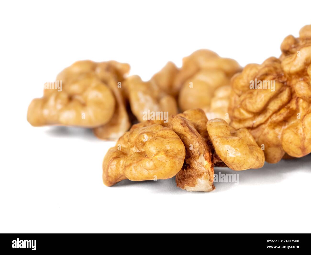 Walnut kernel isolated on white background. Food Stock Photo - Alamy