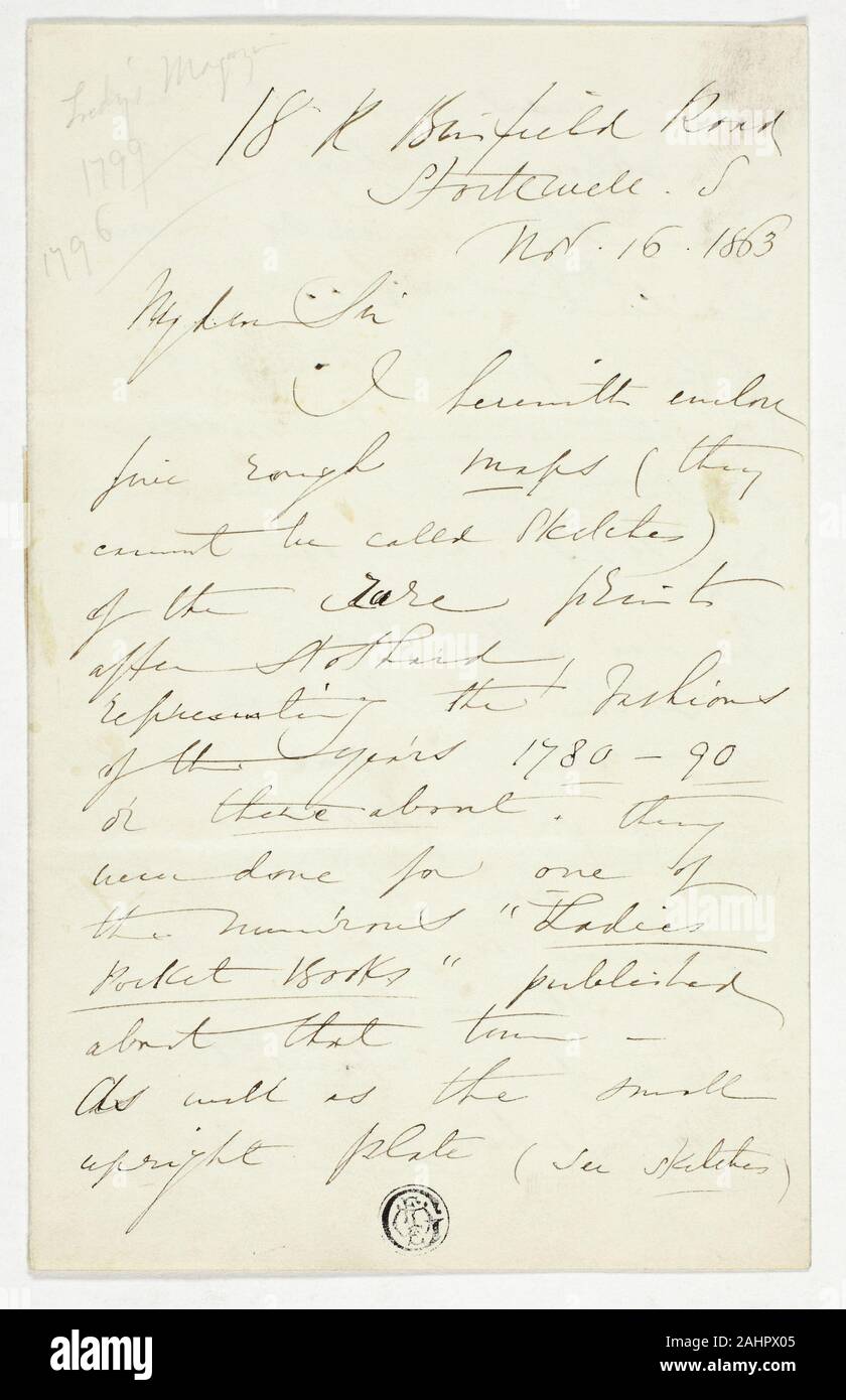 William Edward Frost. Letter from William Edward Frost. 1863. England ...