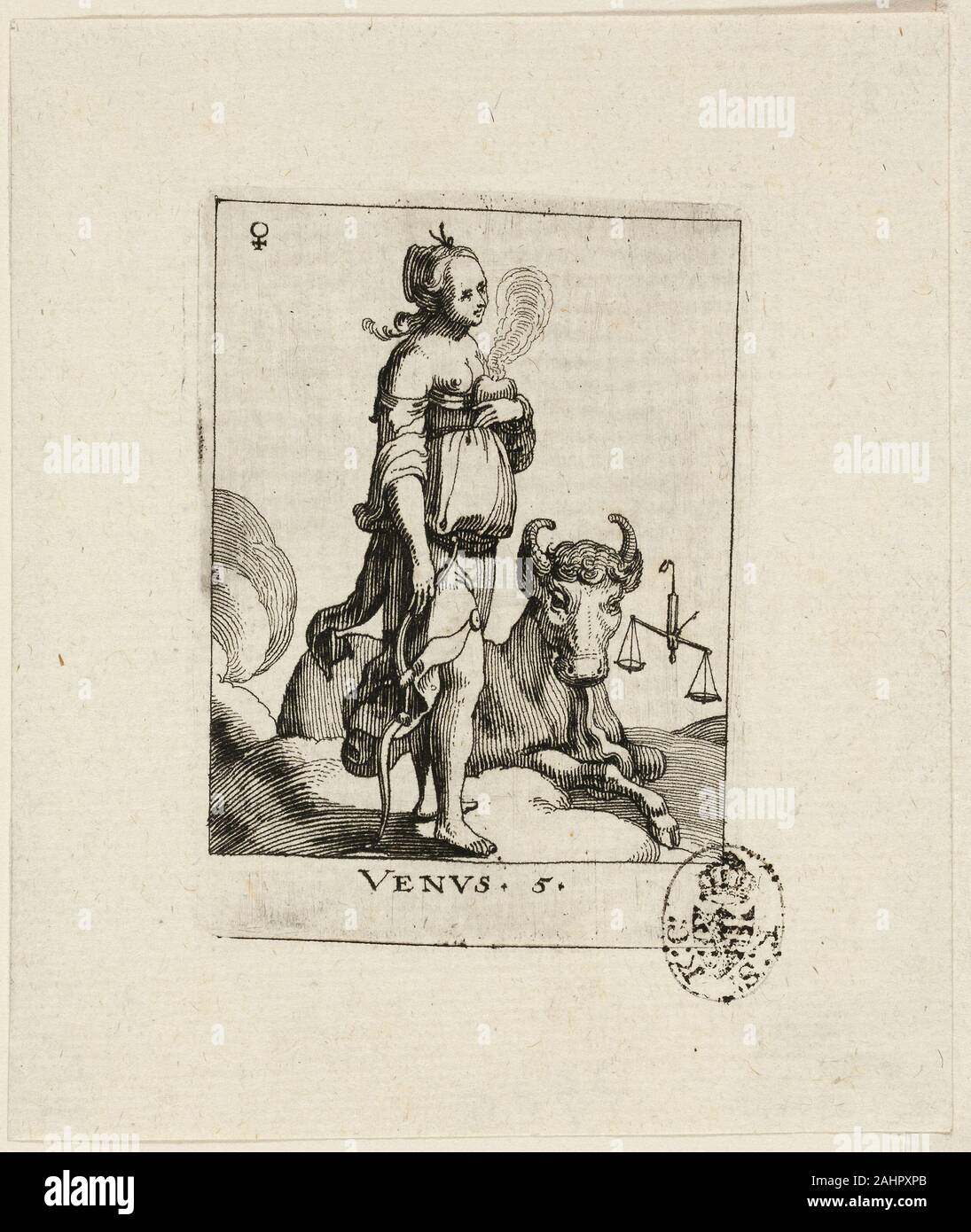 Conrad Meyer. Venus, plate five from Der VII Planeten. 1643–1689. Switzerland. Etching in black ...
