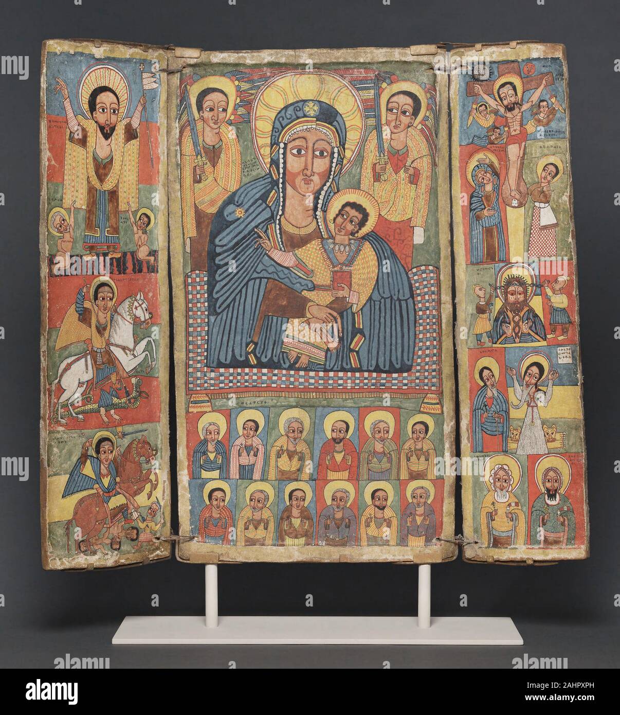 Triptych Icon. 1682–1706. Ethiopia. Tempera on linen, mounted on wood and bound with cord ...