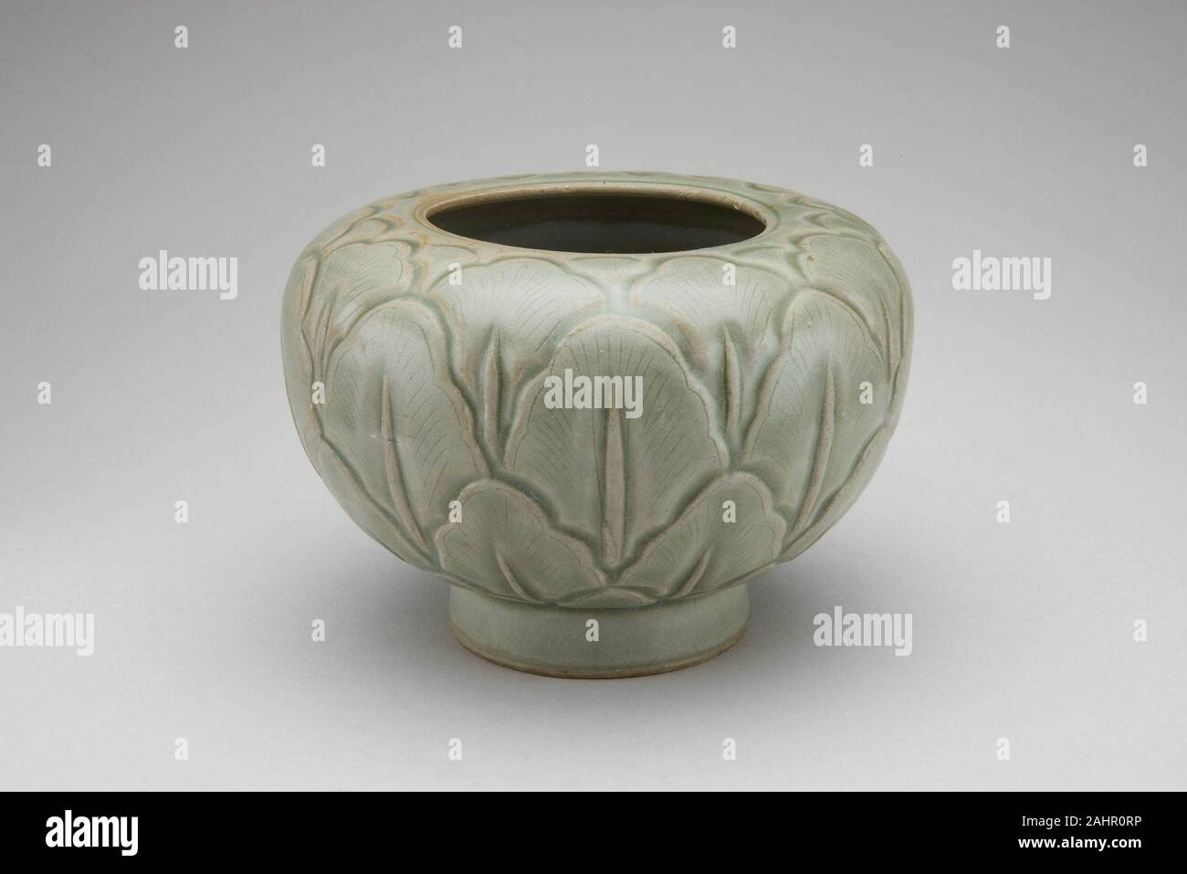 Globular Jar with Overlapping Leaves. 907 AD–960 AD. China. Yue ware ...