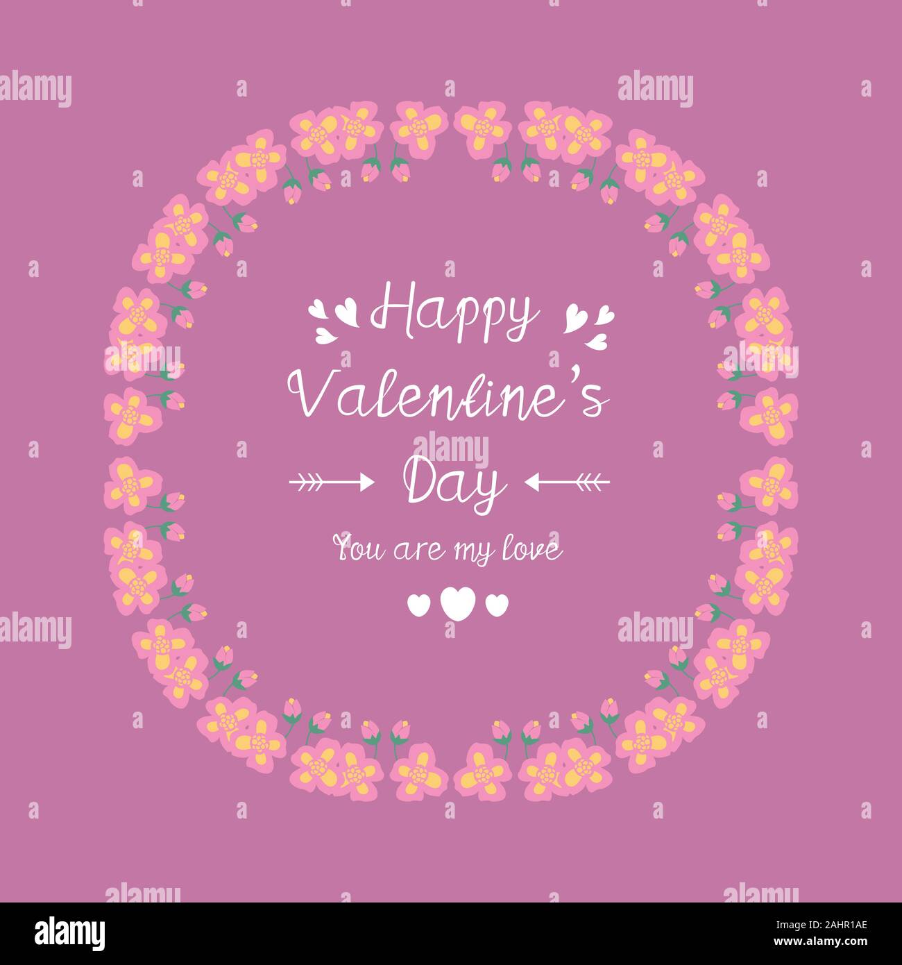 Happy valentine invitation card design, with beautiful ornate of leaf ...