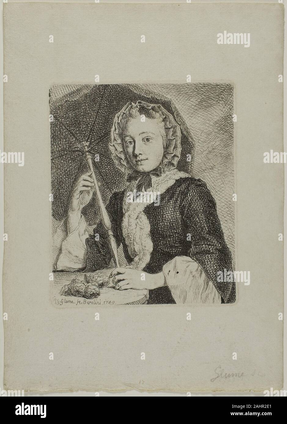 Johann Gottlieb Glume. Woman with a Parasol (Mrs. Friedrich Christian ...