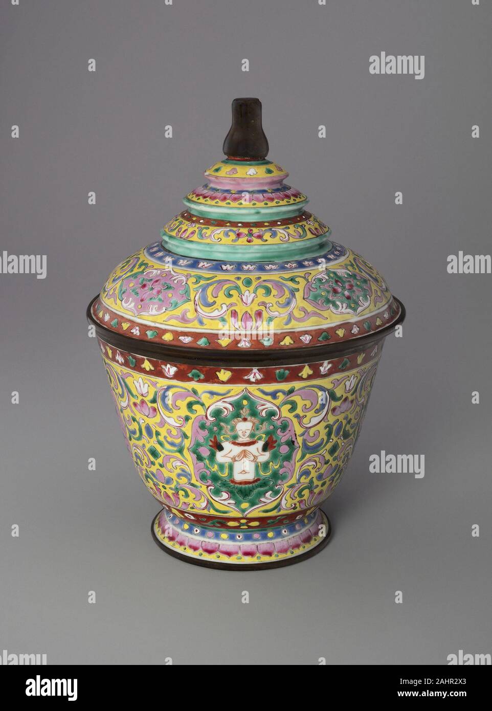 Bencharong (Five-Colored) Ware Jar with Tiered Cover. 1722–1850 ...