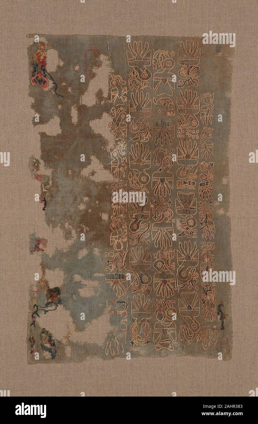 Nazca. Sampler. 1 AD–200 AD. Peru. Cotton, plain weave; embroidered ...