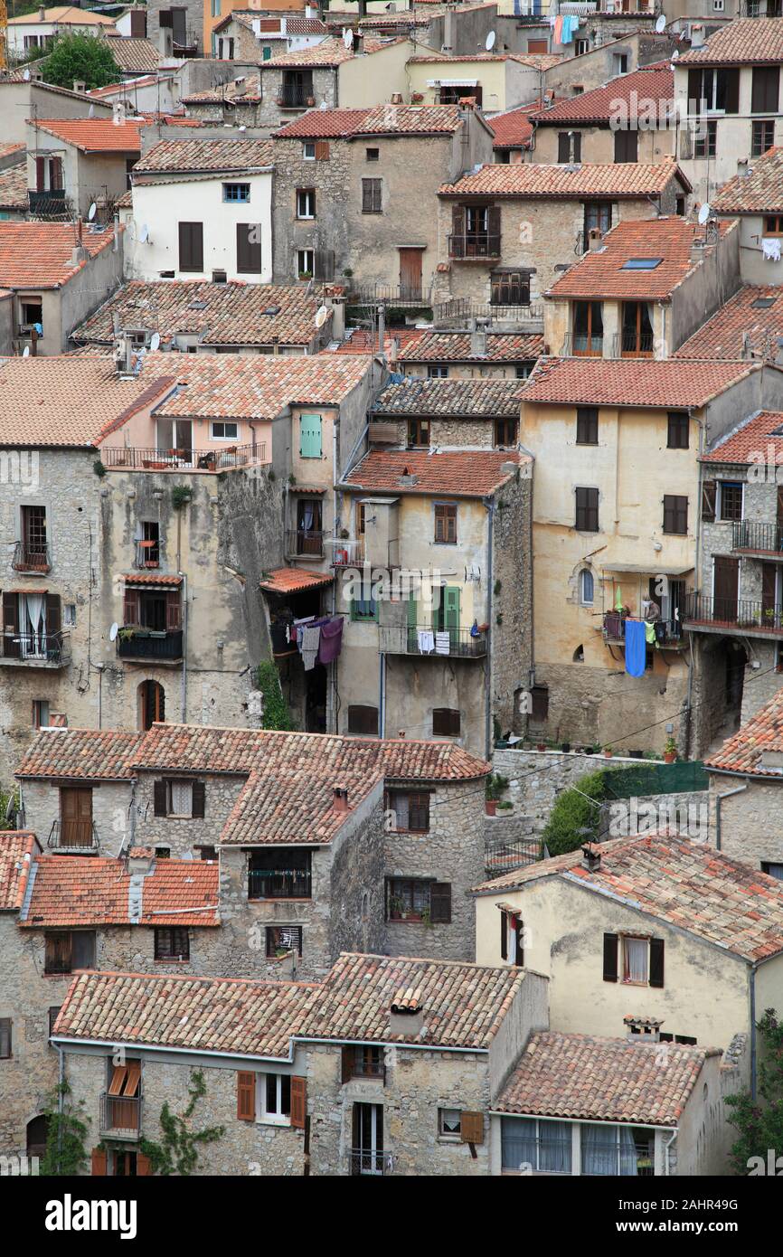 Perched medieval village of Peille, Alpes-Maritimes, Cote d'Azur ...