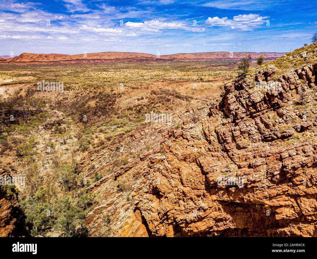 Aerial view of Serpentine Gorge in the West MacDonnell Ranges, Northern ...