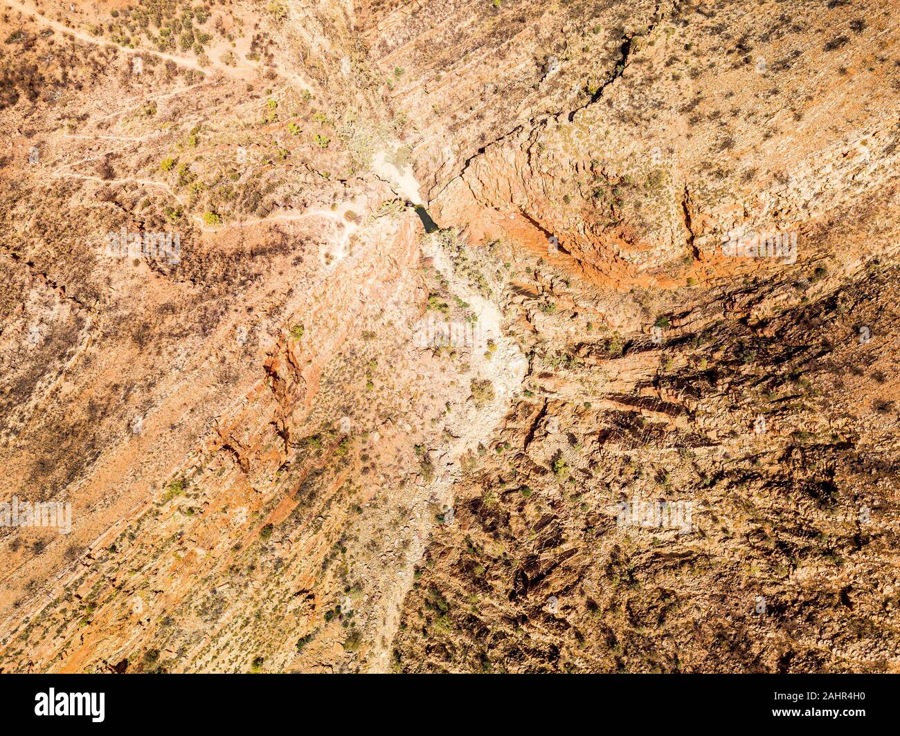Aerial view of Serpentine Gorge in the West MacDonnell Ranges, Northern ...