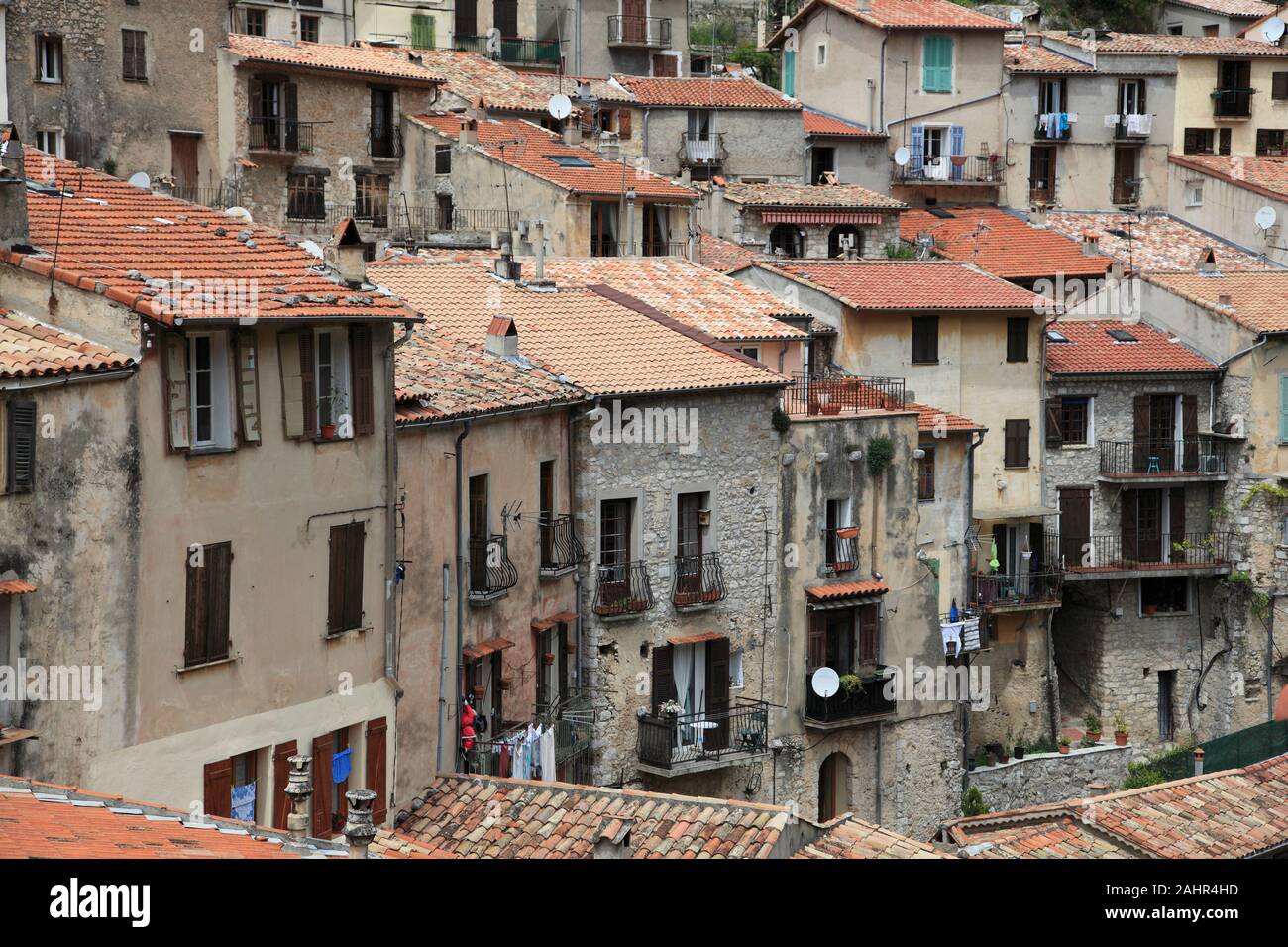 Perched medieval village of Peille, Alpes-Maritimes, Cote d'Azur ...