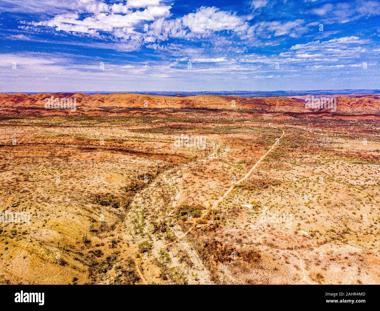 Aerial view of Serpentine Gorge in the West MacDonnell Ranges, Northern ...