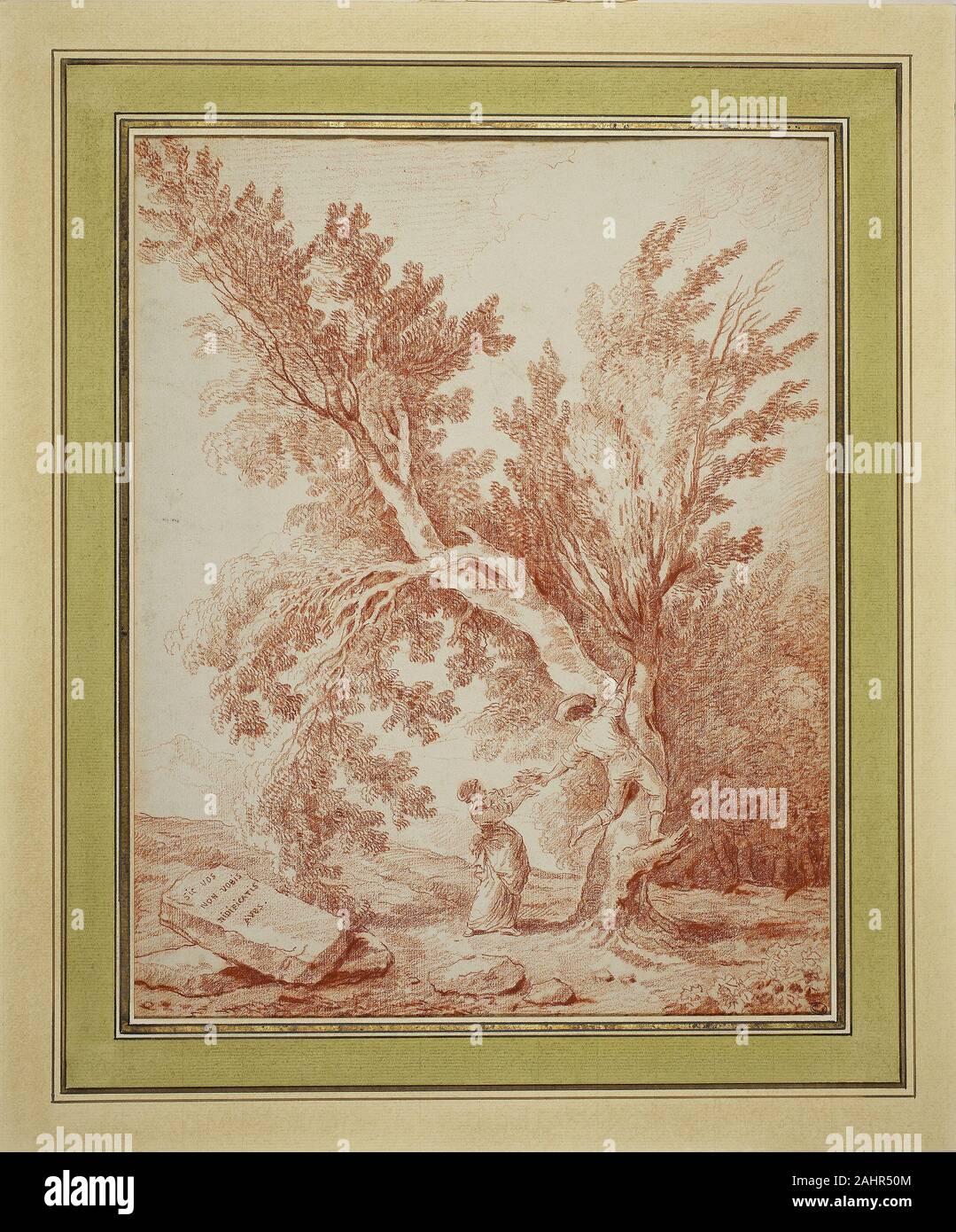 Hubert Robert. The Nest Robber. 1780–1789. France. Red chalk, with ...