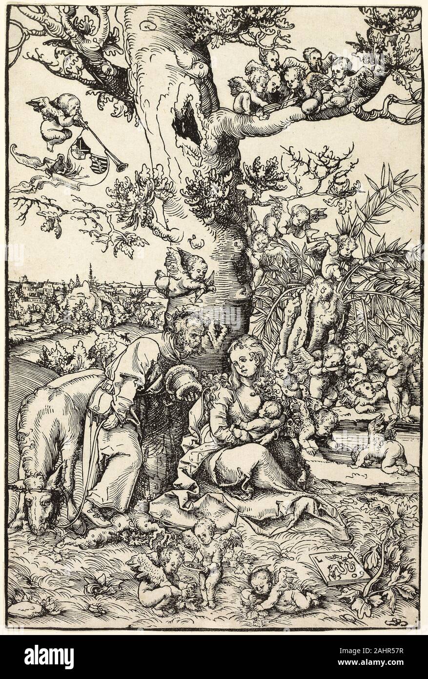 Lucas Cranach, the Elder. The Rest on the Flight into Egypt. 1509. Germany. Woodcut in black on ...