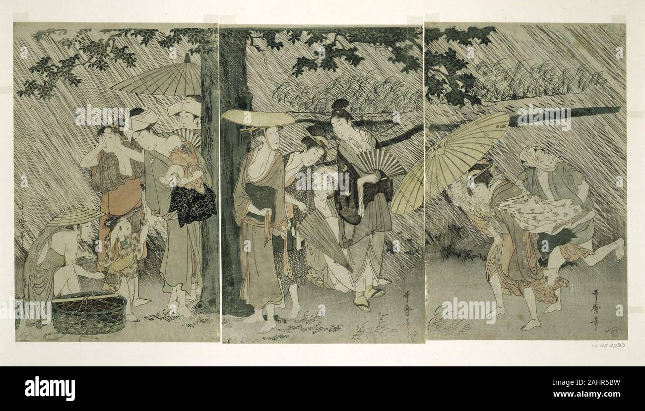 Kitagawa Utamaro. Sheltering from a Sudden Shower. 1794–1805. Japan ...