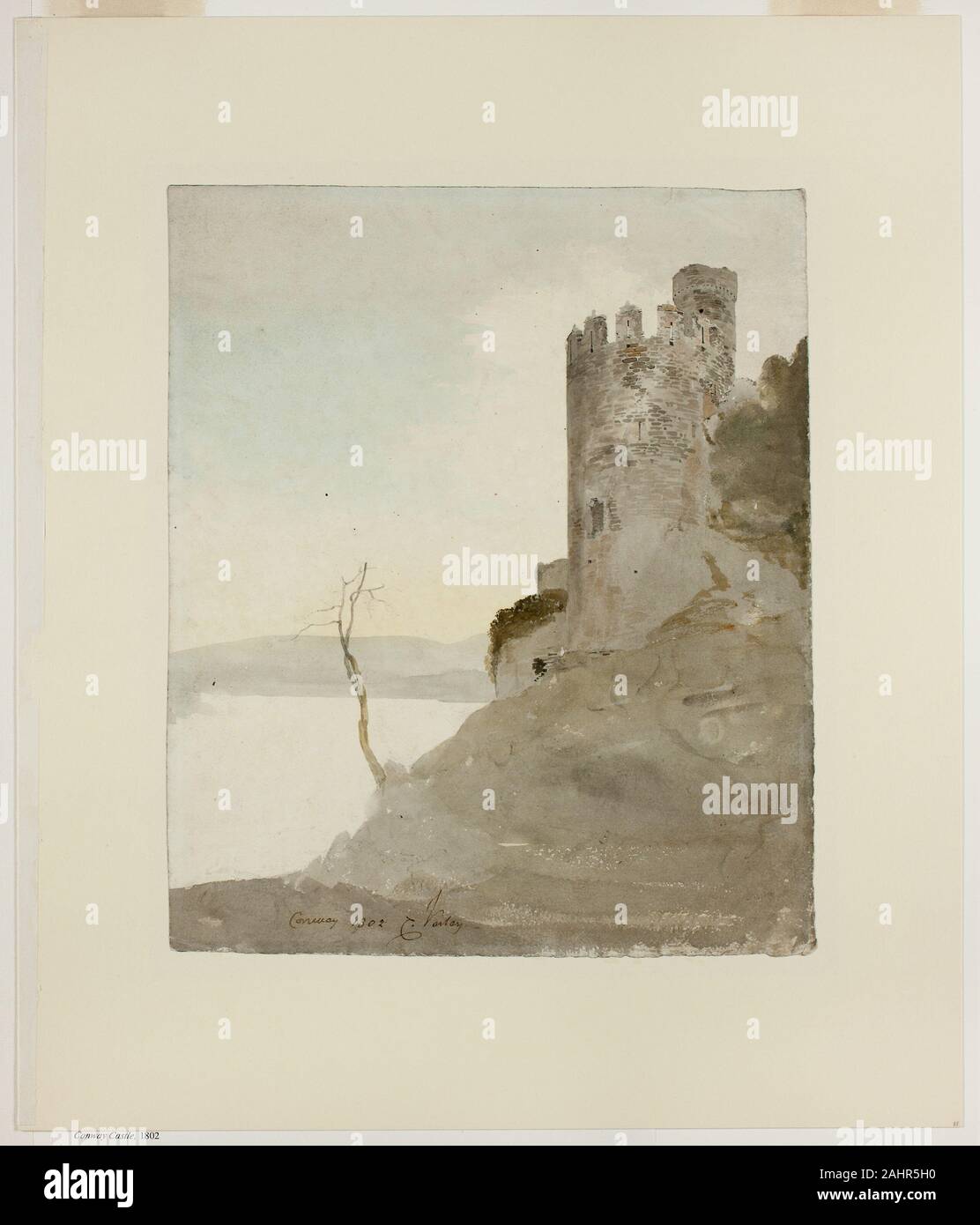 Cornelius Varley. Conway Castle. 1802. England. Watercolor over traces ...