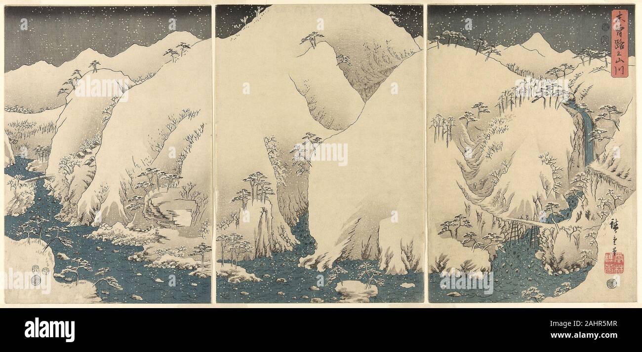 Utagawa Hiroshige. Mountains and Rivers on the Kiso Road (Kisoji no ...