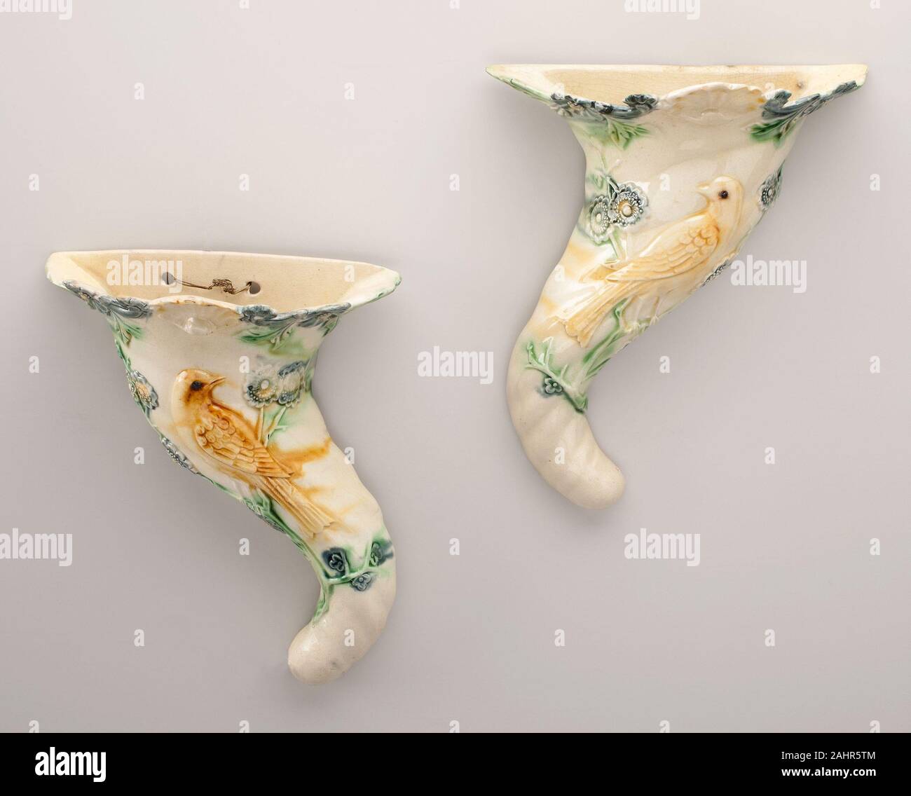 Pair of Wall Pockets. 1770–1780. Staffordshire. Lead-glazed earthenware ...