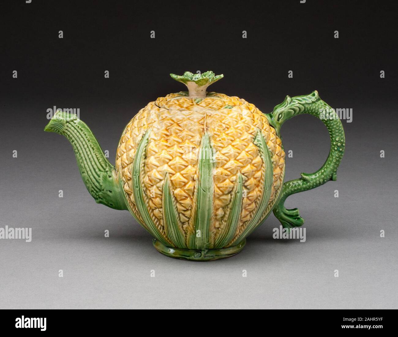 Teapot. 1750–1770. Staffordshire. Lead-glazed earthenware (creamware ...