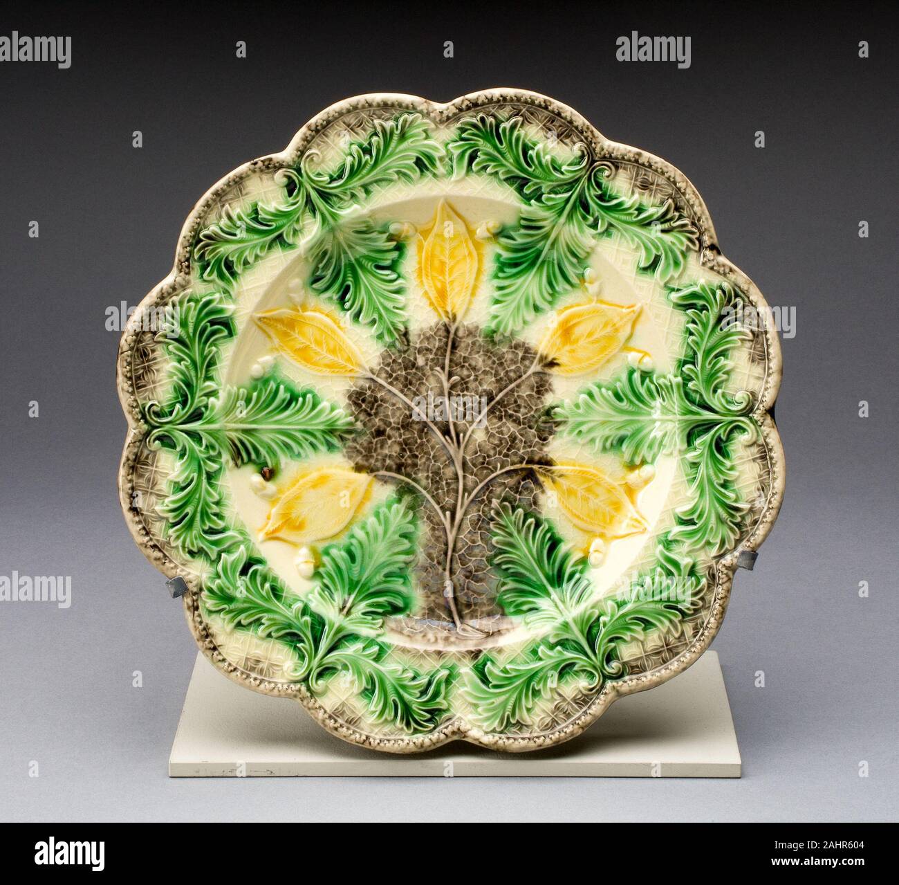 Plate. 1760–1770. Staffordshire. Lead-glazed earthenware (creamware ...