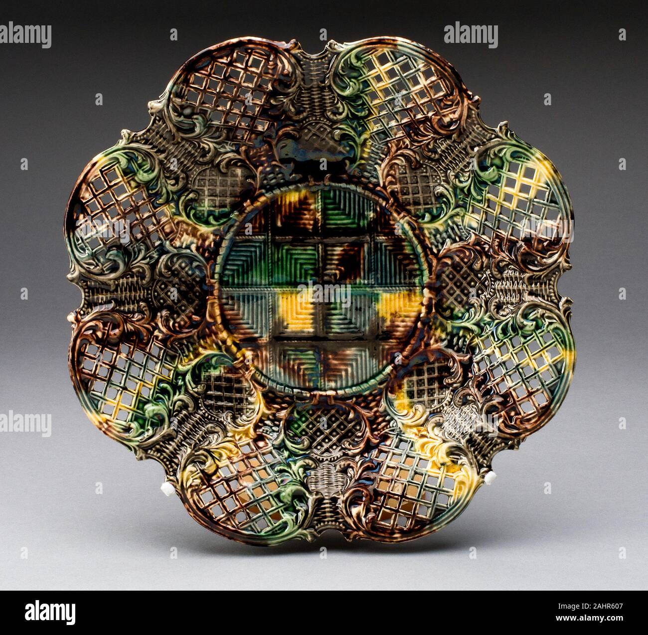 Plate. 1760–1770. Staffordshire. Lead-glazed earthenware (creamware ...