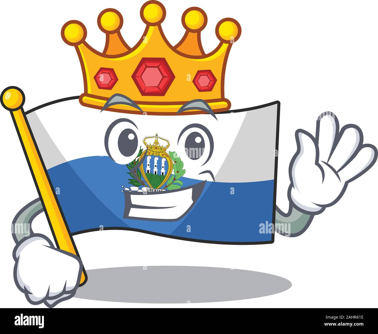 Flag san marino Scroll A stylized of King on cartoon character design ...