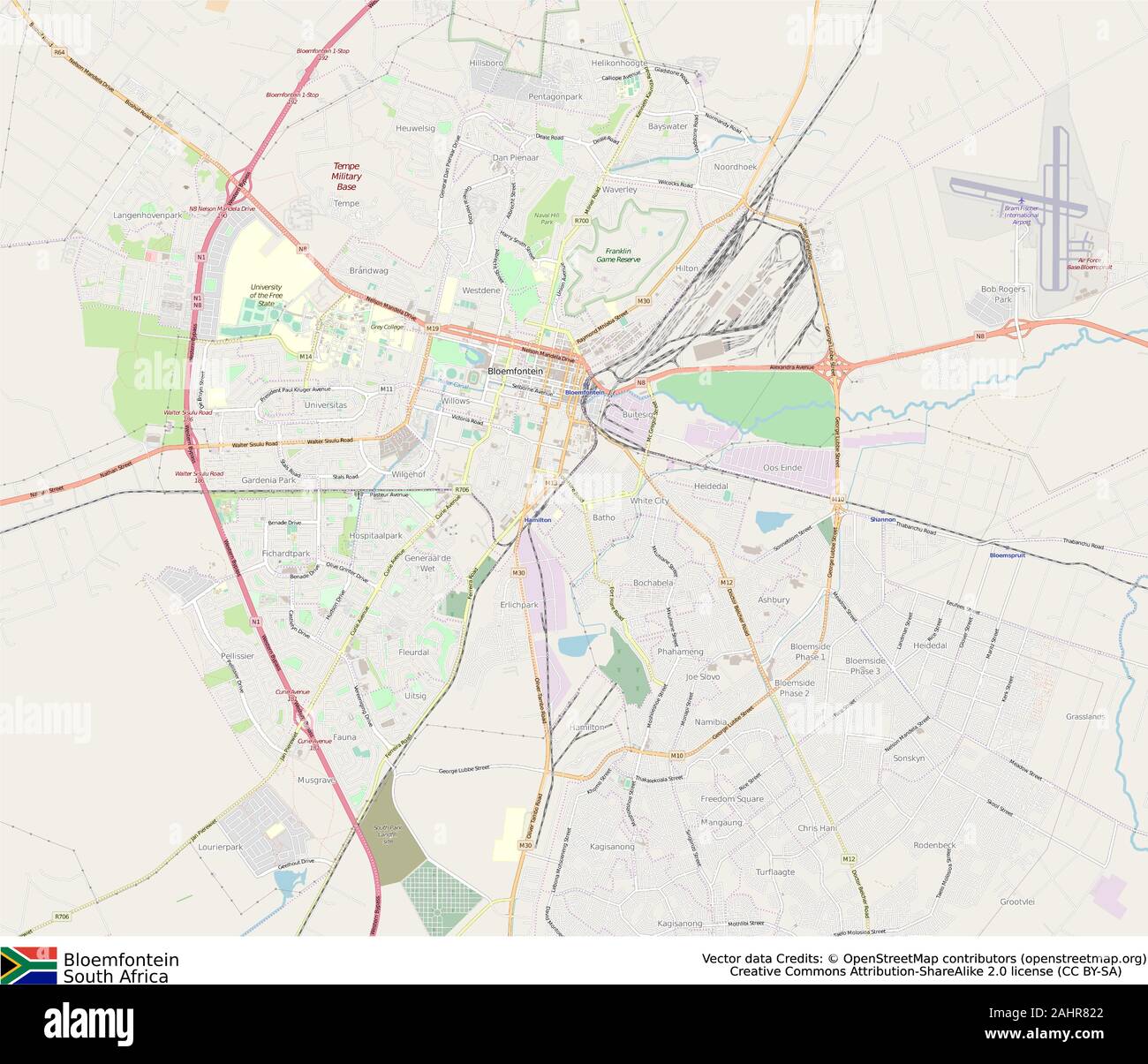 Map Of Bloemfontein High Resolution Stock Photography and Images - Alamy