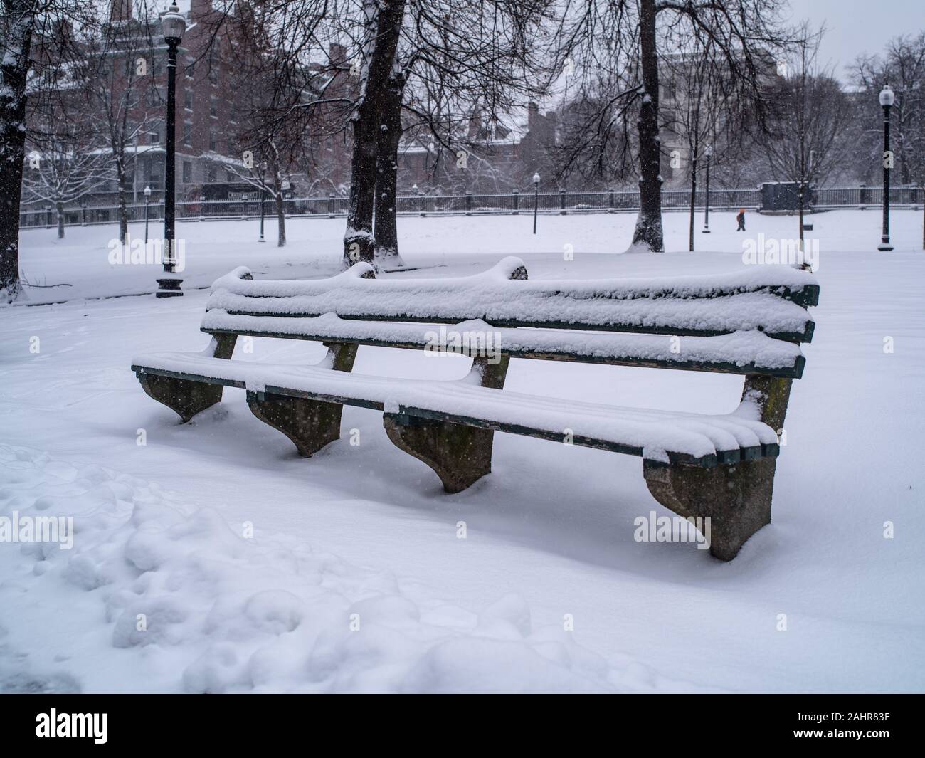 Boston common park bench hi-res stock photography and images - Alamy