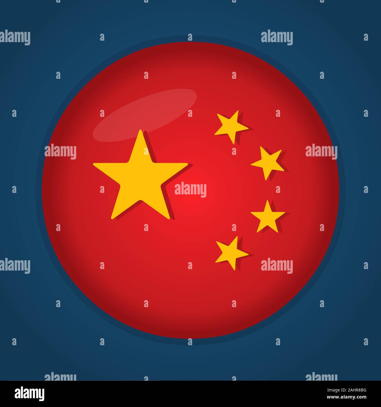 circle with china flag vector symbol illustration Stock Vector Image ...