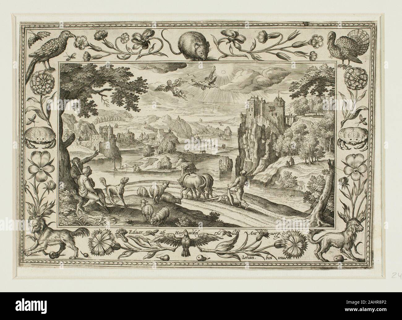Adriaen Collaert, II. The Fall of Icarus, from Landscapes with Old and ...