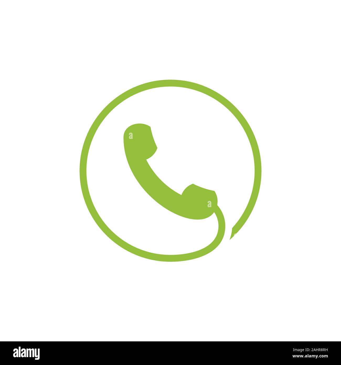 circle green old phone symbol icon vector Stock Vector Image & Art - Alamy