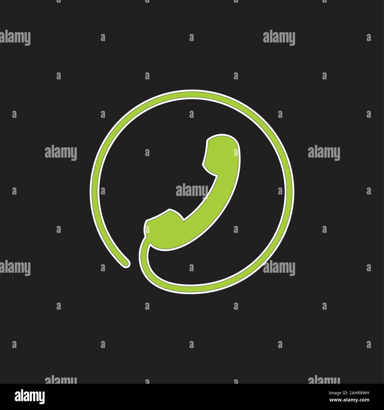 circle green old phone symbol icon vector Stock Vector Image & Art - Alamy