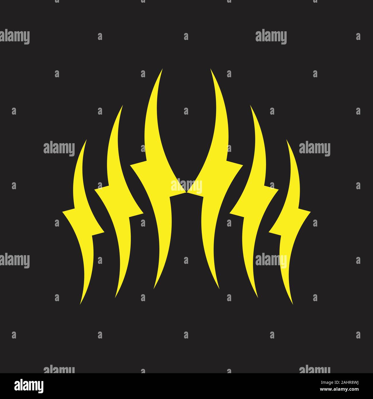 thunder bolt rows in line symbol decoration logo vector Stock Vector ...