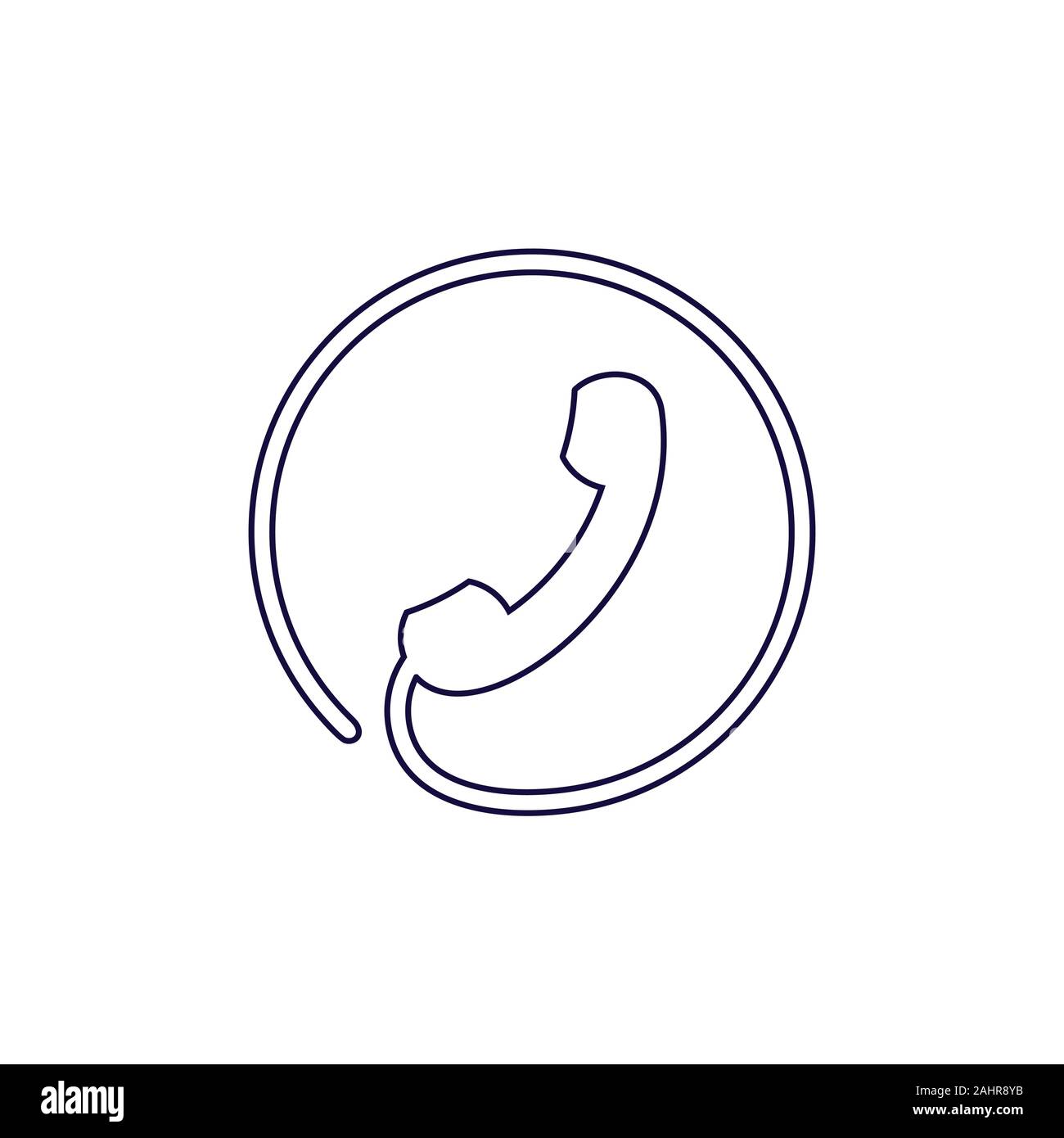 circle green old phone symbol icon vector Stock Vector Image & Art - Alamy