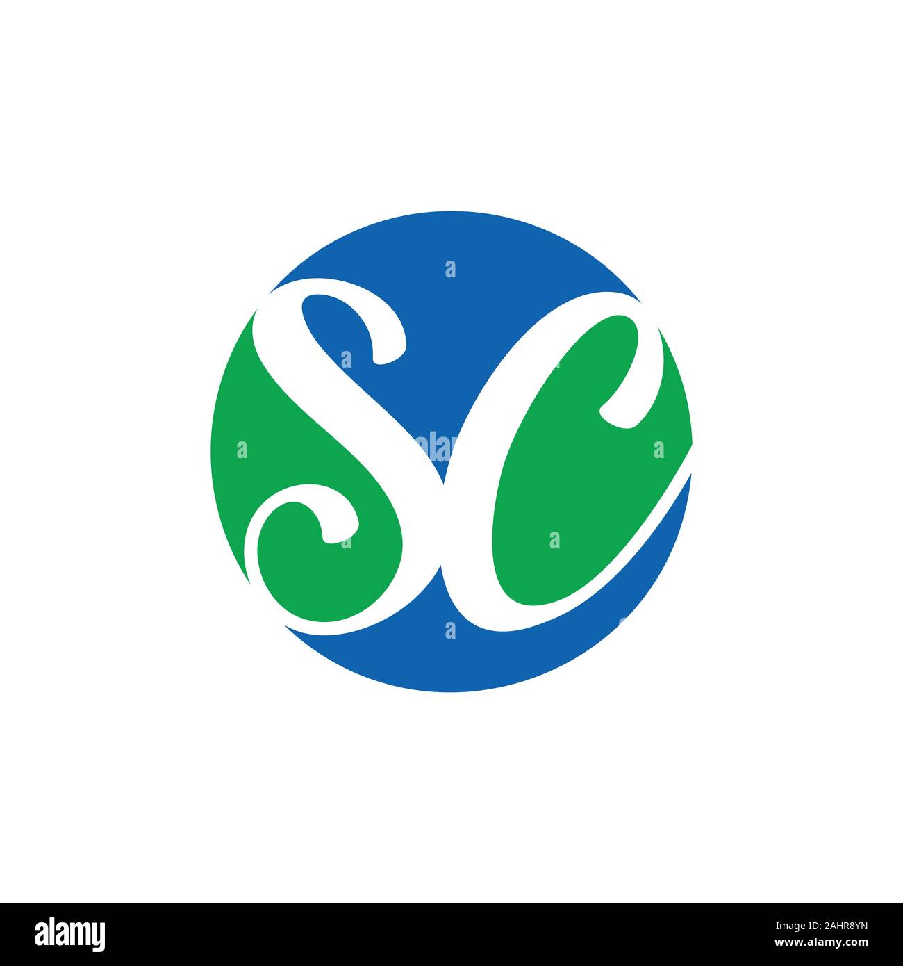 letter sc curves linked circle logo vector Stock Vector Image & Art - Alamy