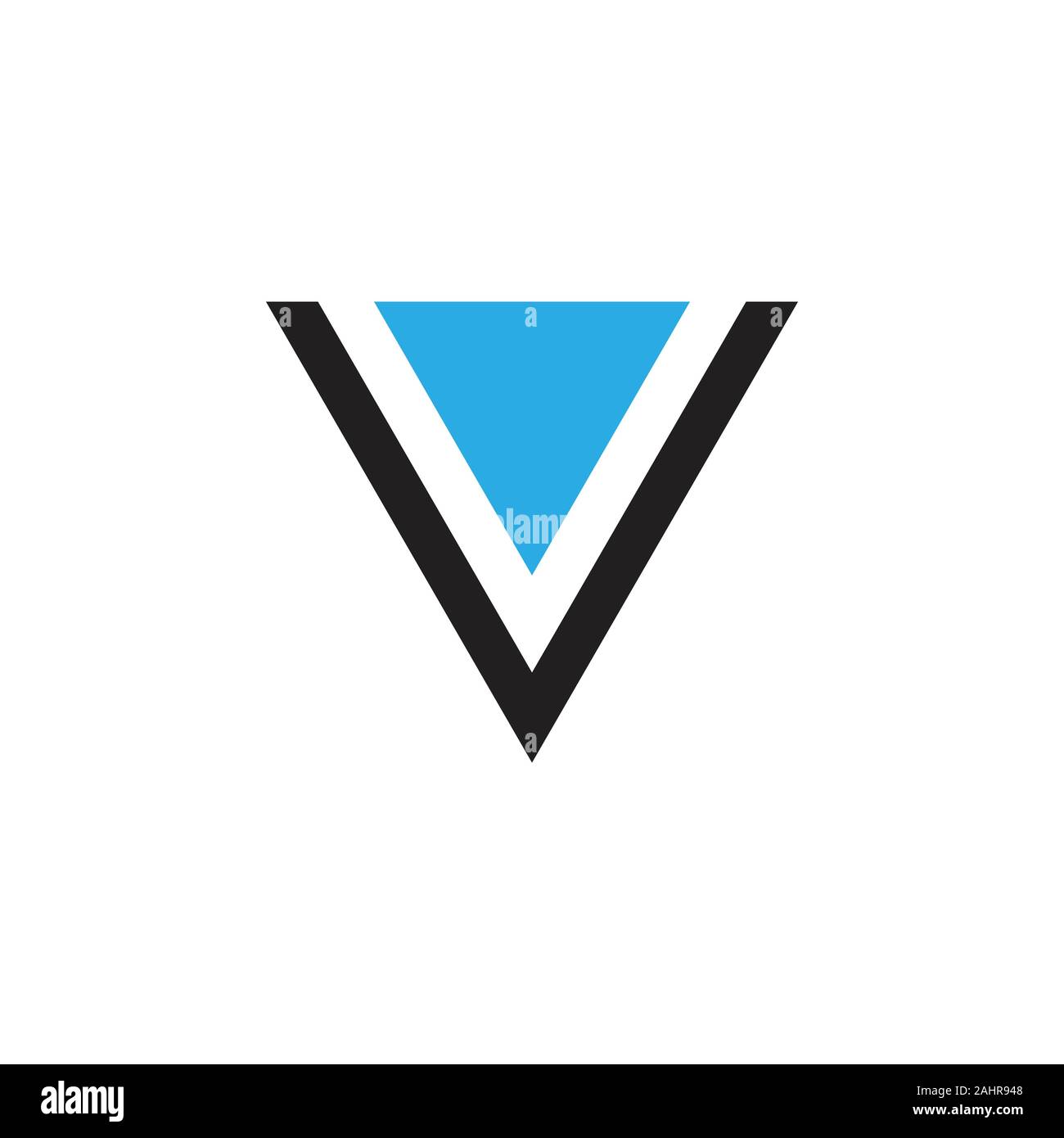 letter v simple geometric blue design logo vector Stock Vector Image ...