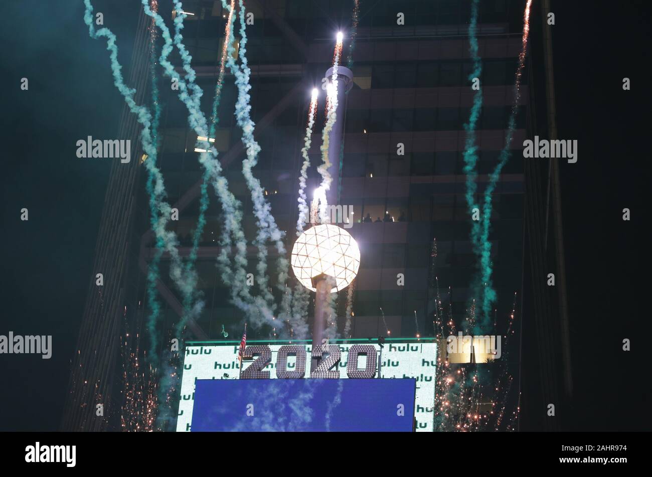 Time Square, New York, USA, December 31, 2019 - Hundreds of Thousands ...