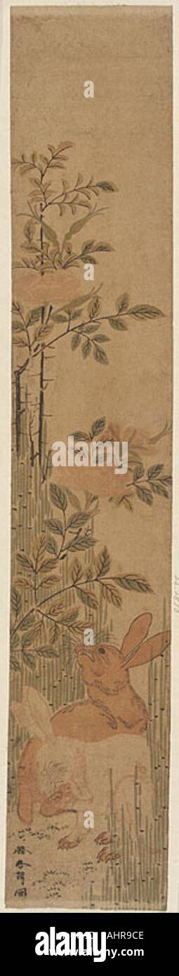 Katsushika Hokusai. Hares and Roses. 1778–1788. Japan. Color woodblock ...