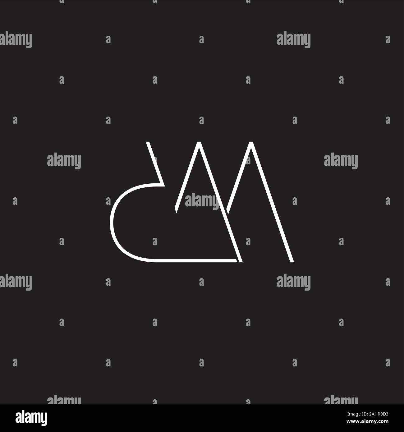 letter dm geometric arrow thin line design vector Stock Vector Image ...