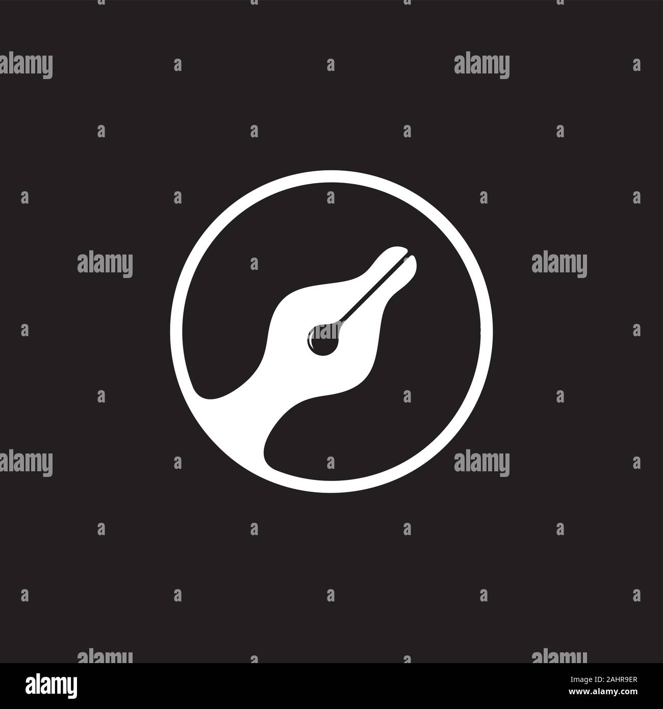 pen ink circle curves geometric logo vector Stock Vector Image & Art ...
