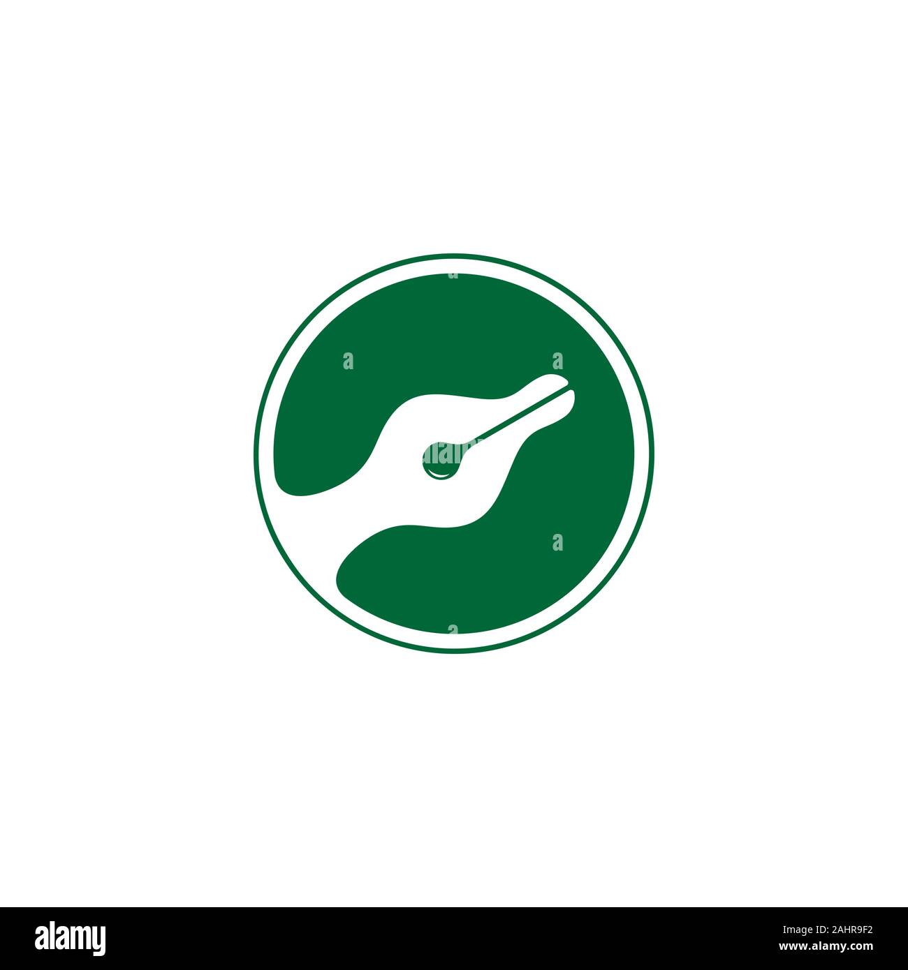pen ink curves negative space design symbol logo vector Stock Vector ...