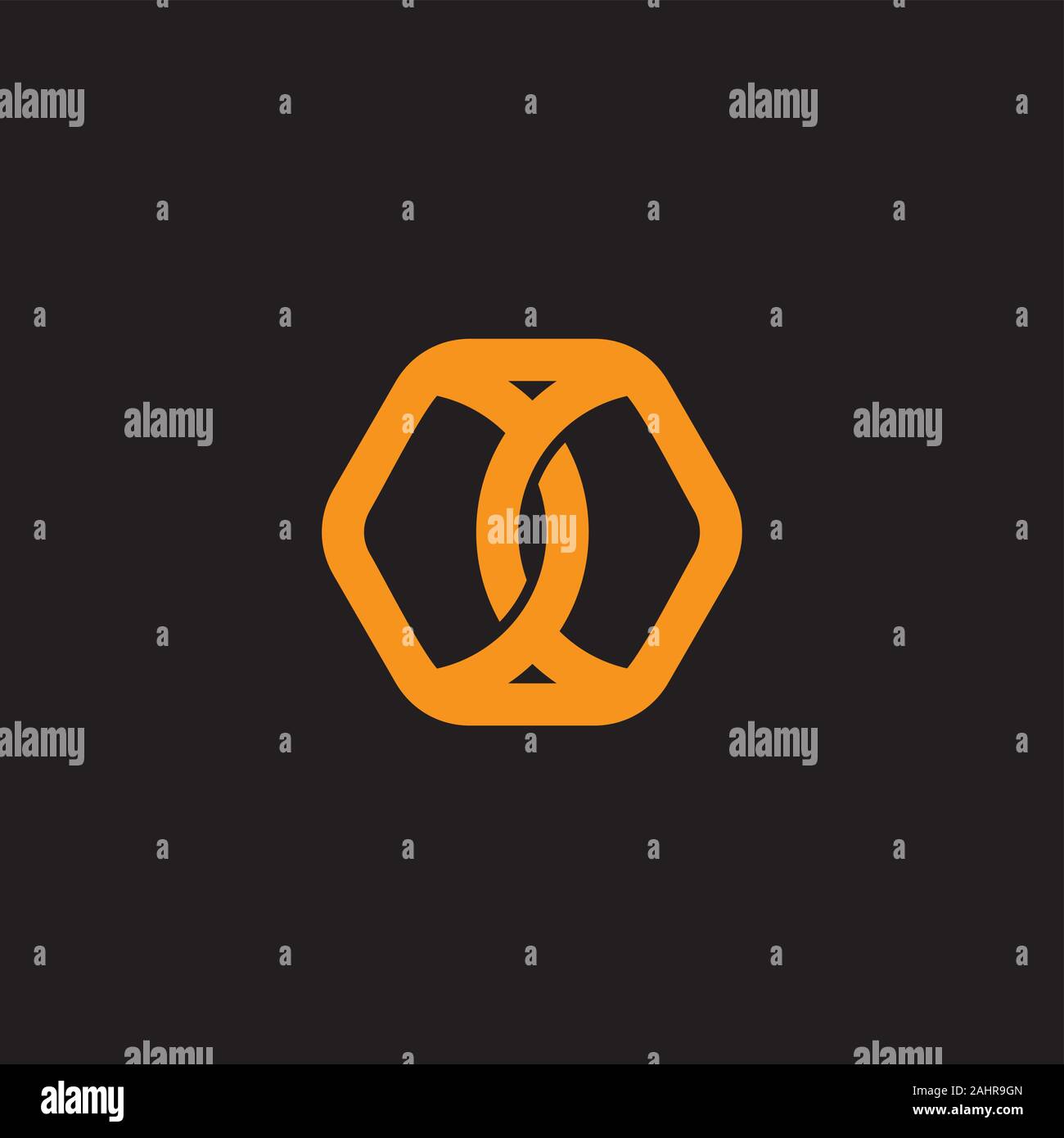 cross linear hexagonal linked logo vector Stock Vector Image & Art - Alamy