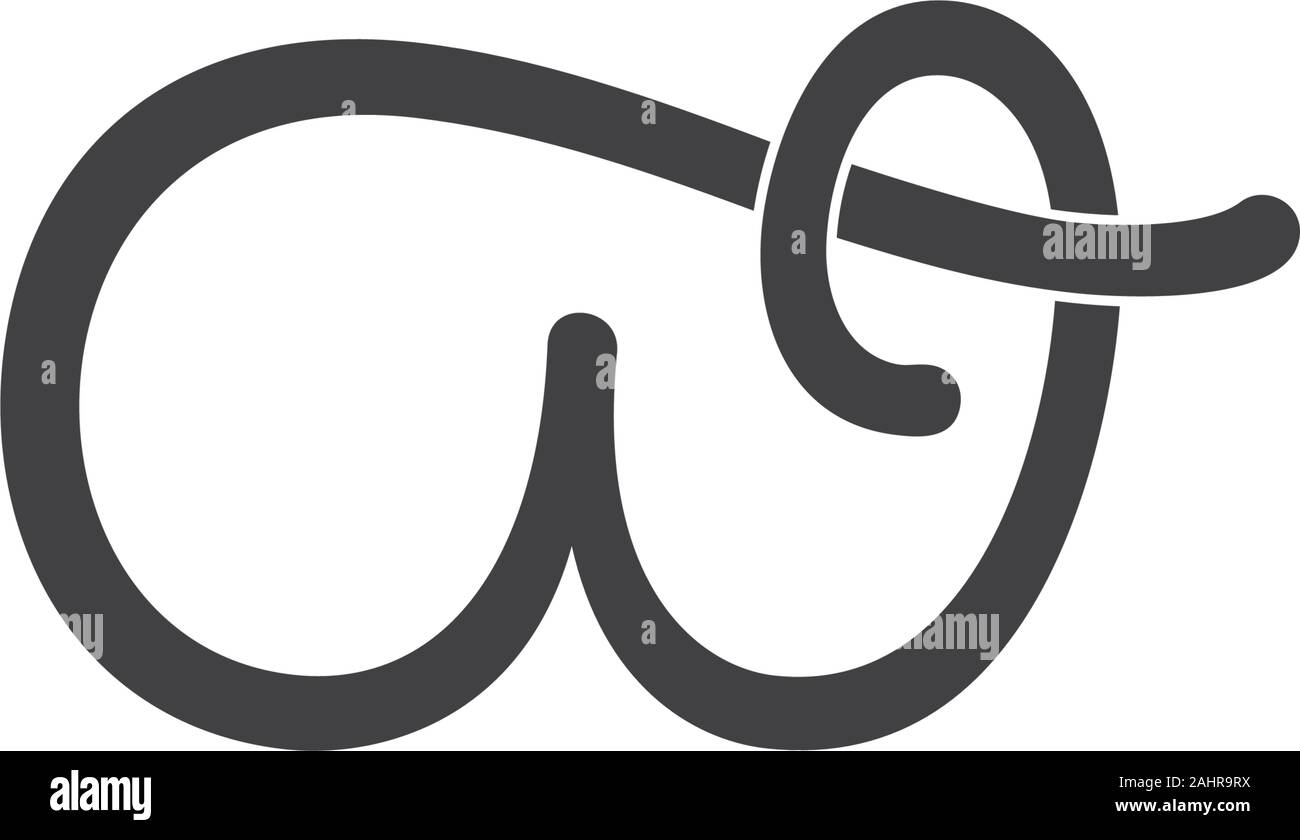 letter w curves ribbon thread design logo vector Stock Vector Image ...