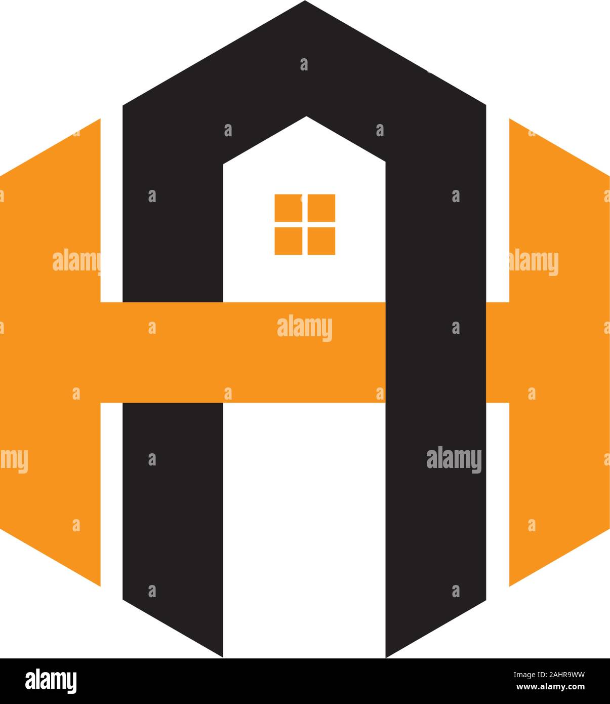 letter ha house hexagonal geometric symbol logo vector Stock Vector ...