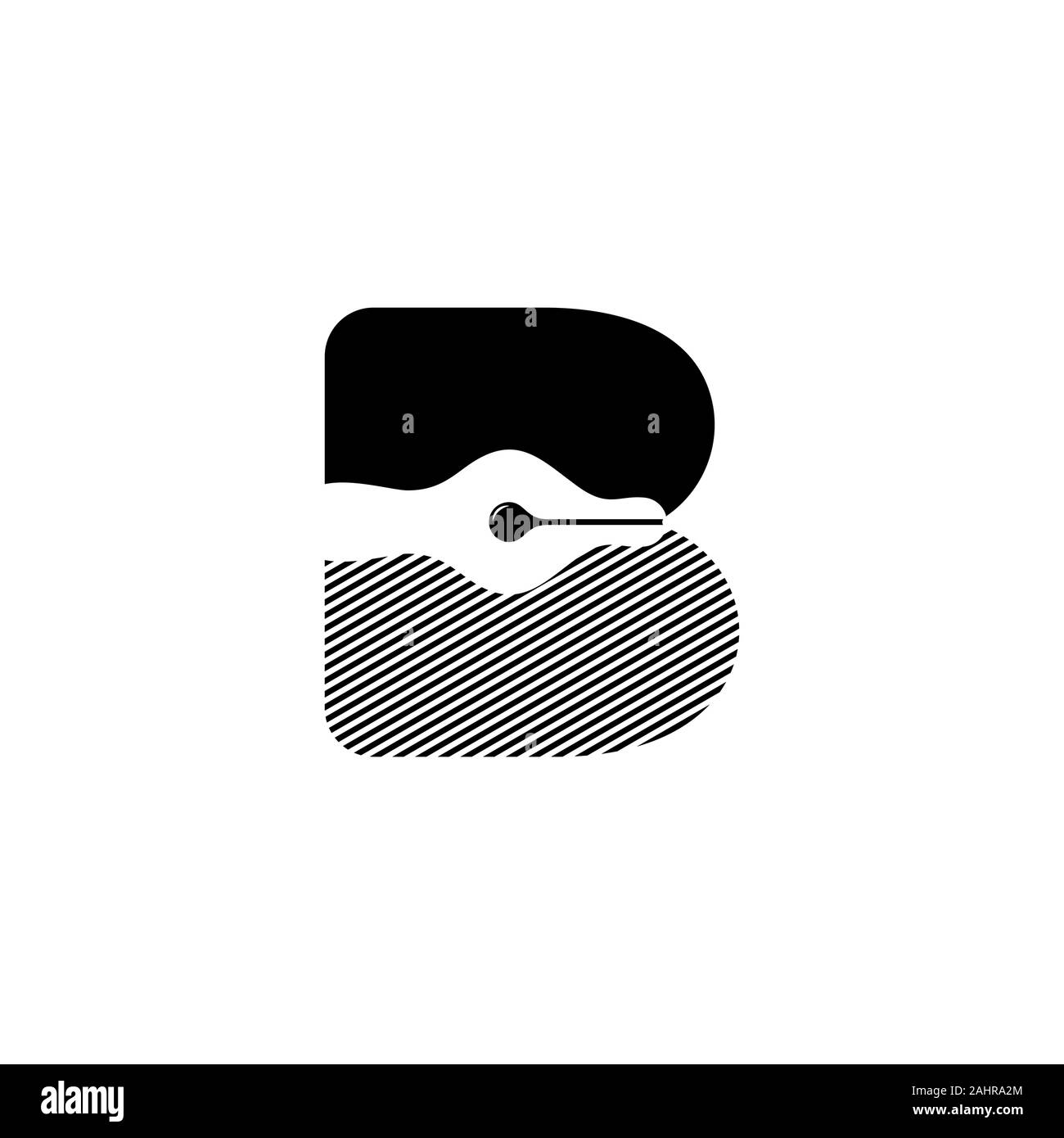 letter b pen writer stripes silhouette design symbol vector Stock ...