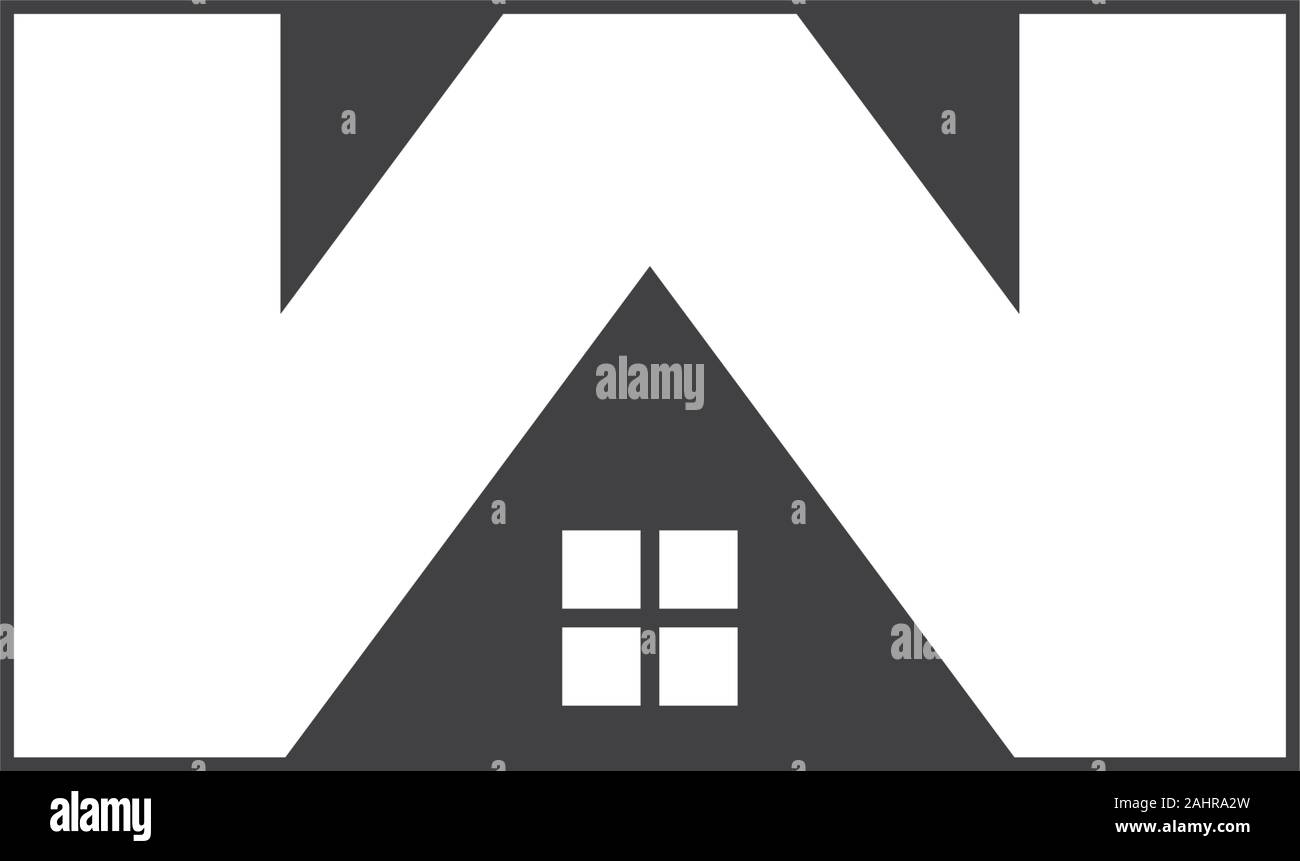 letter w home geometric logo vector Stock Vector Image & Art - Alamy