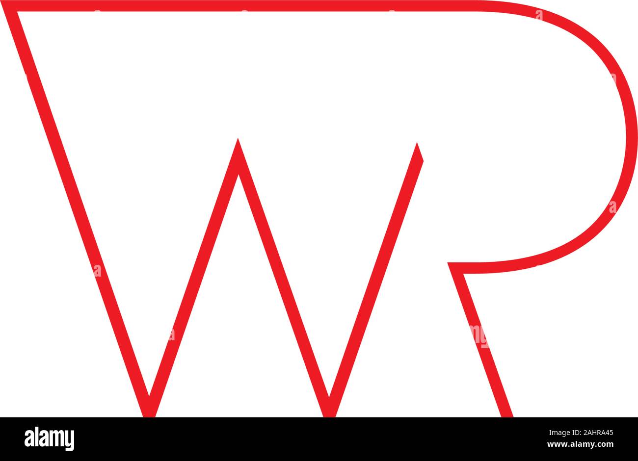 letter wr simple geometric arrow linear design logo vector Stock Vector ...