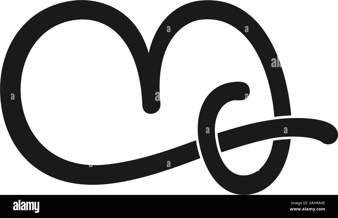 letter m curves ribbon thread design logo vector Stock Vector Image ...