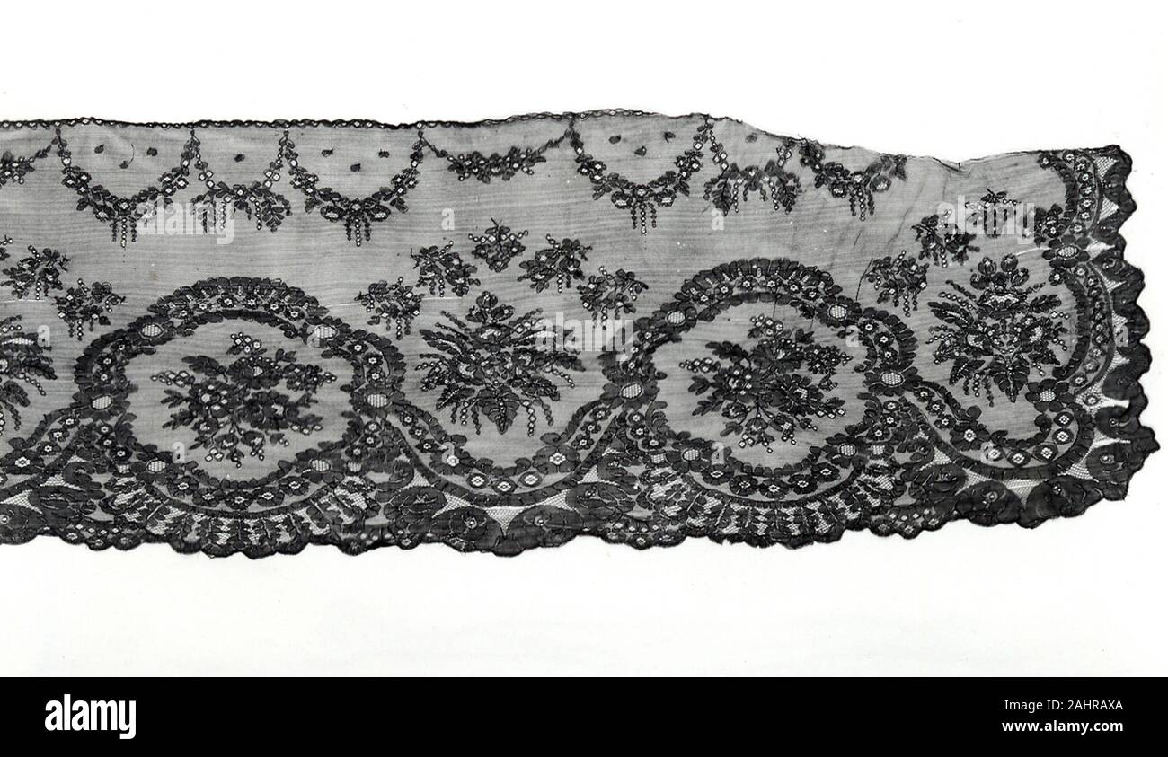 Flounce (Incomplete). 1850–1875. England. Silk, warp frame machine lace ...
